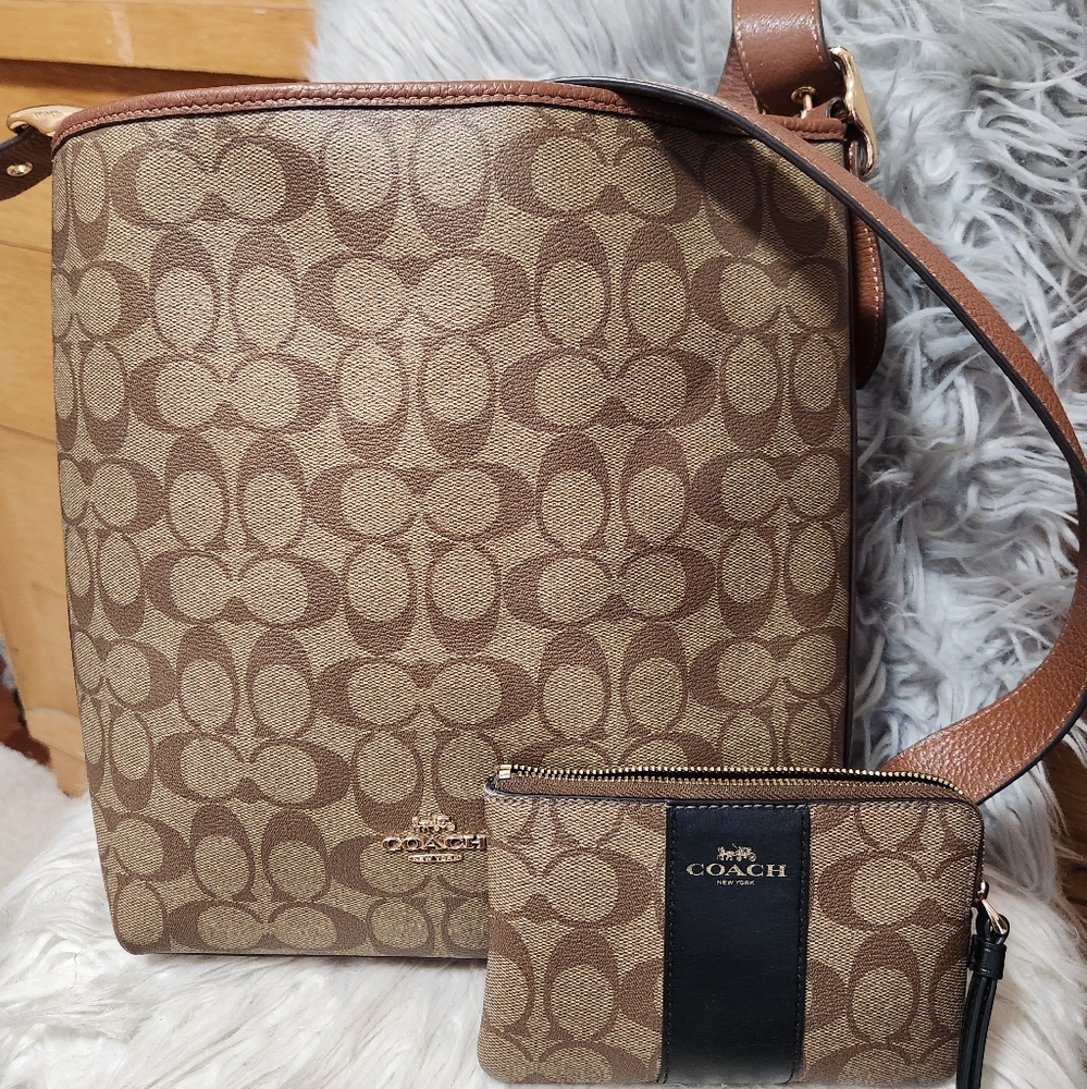 Coach/ Val Duffle Monogram Logo Crossbody Bag & Match… - Gem